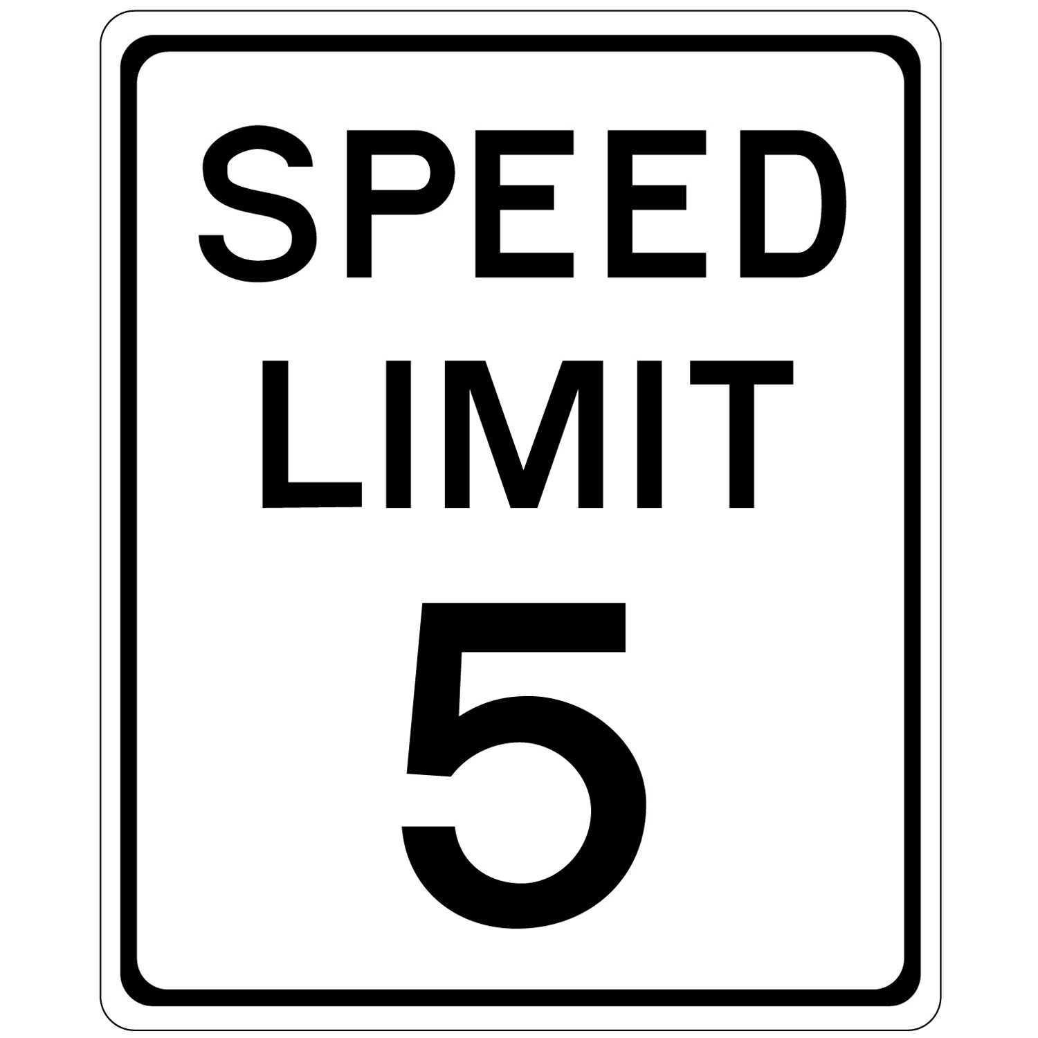 24 X 30 Speed Limit 5 Sign 5 MPH Forestry Suppliers Inc 