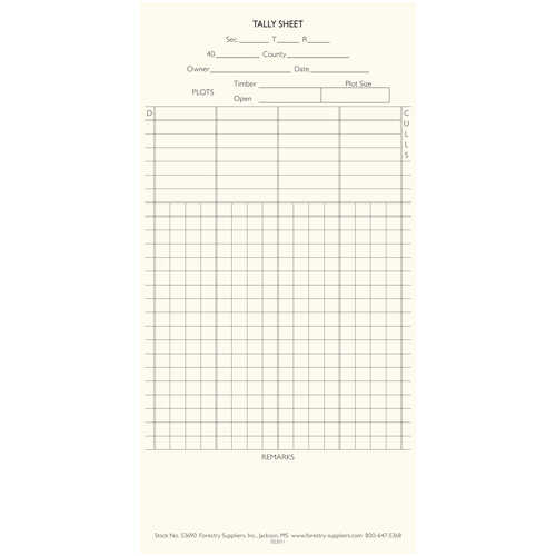 4-Sheet Hand-Held Tally Book | Forestry Suppliers, Inc.