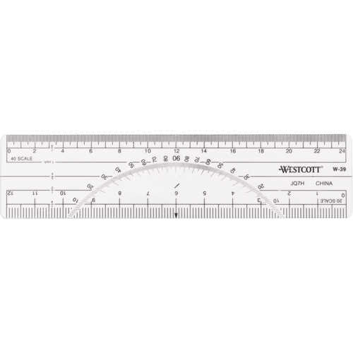 Westcott Model W-38 6” Protractor Ruler, English | Forestry Suppliers, Inc.