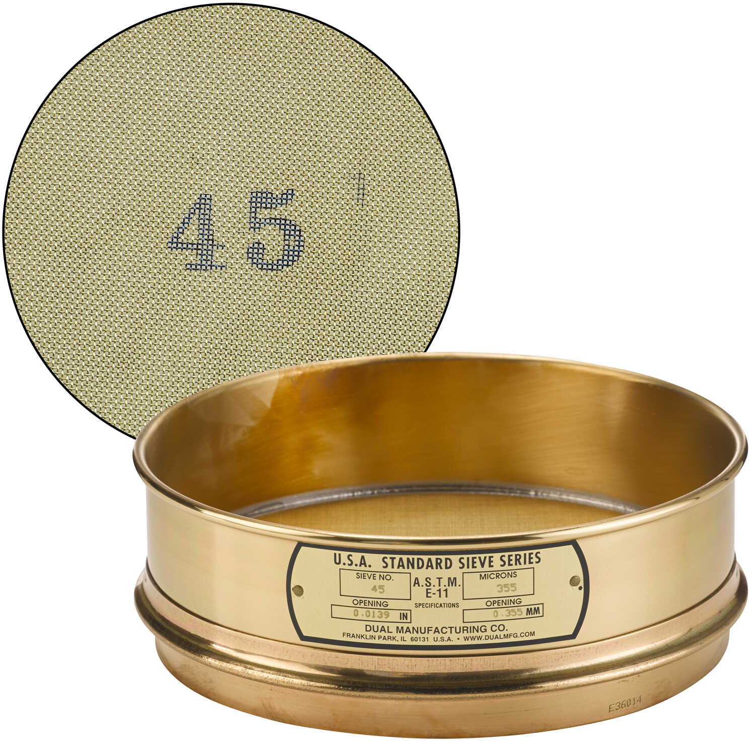 No. 45; 355 µm/0.0139” Dual Manufacturing Standard Testing Sieve | eBay